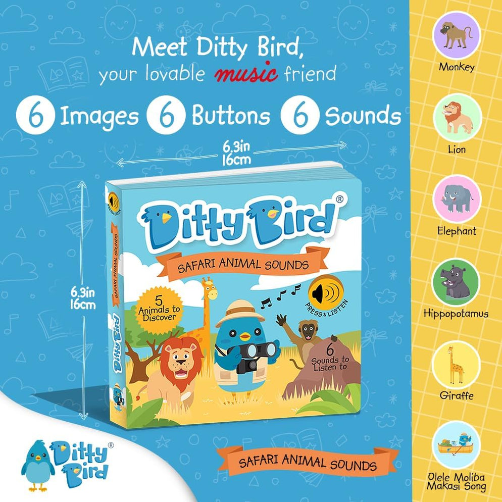 Ditty Bird Safari Animal Sound Book for Toddlers 1-3 — Learning Express ...