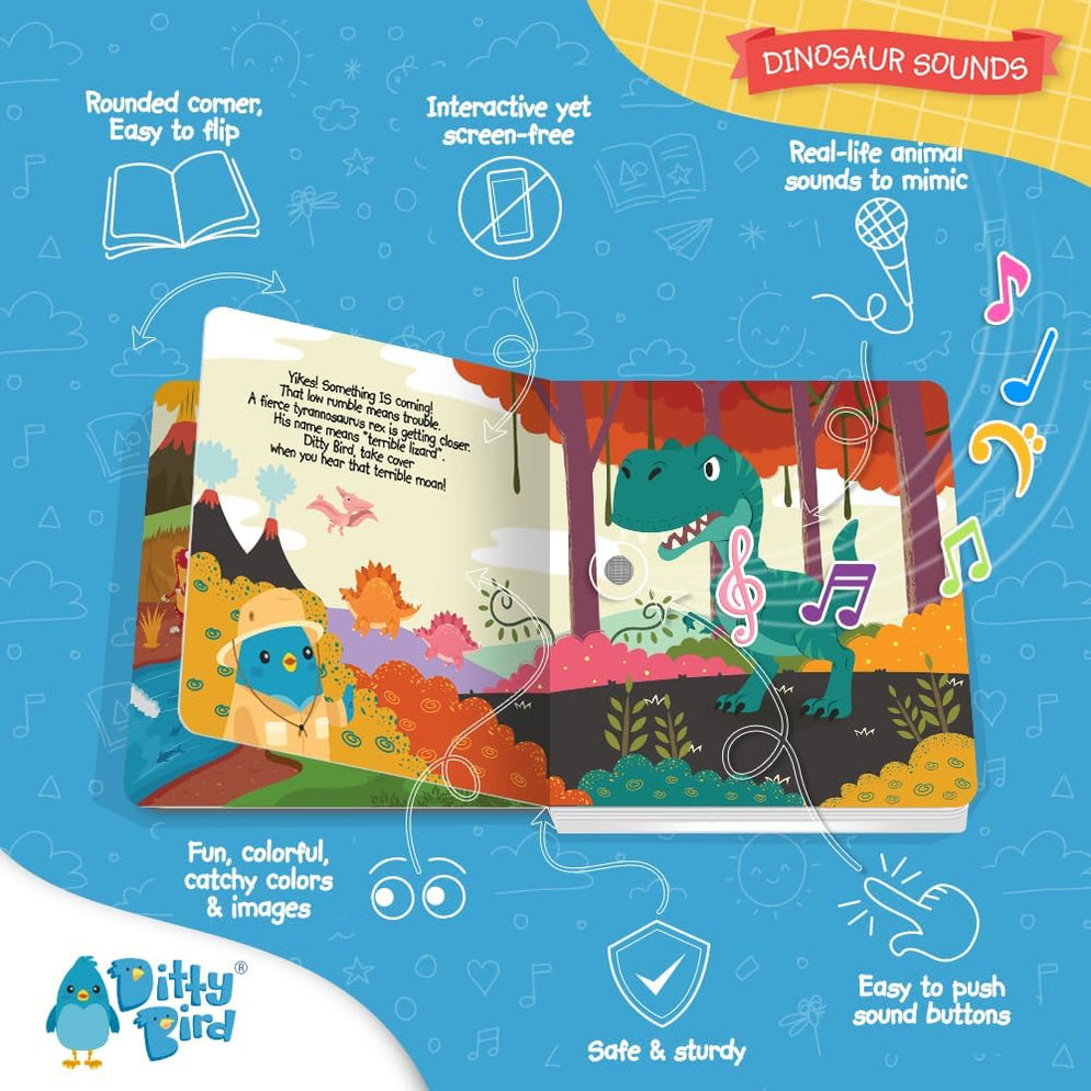 Ditty Bird Dinosaur Sound Book: Interactive Toy for Toddlers — Learning ...