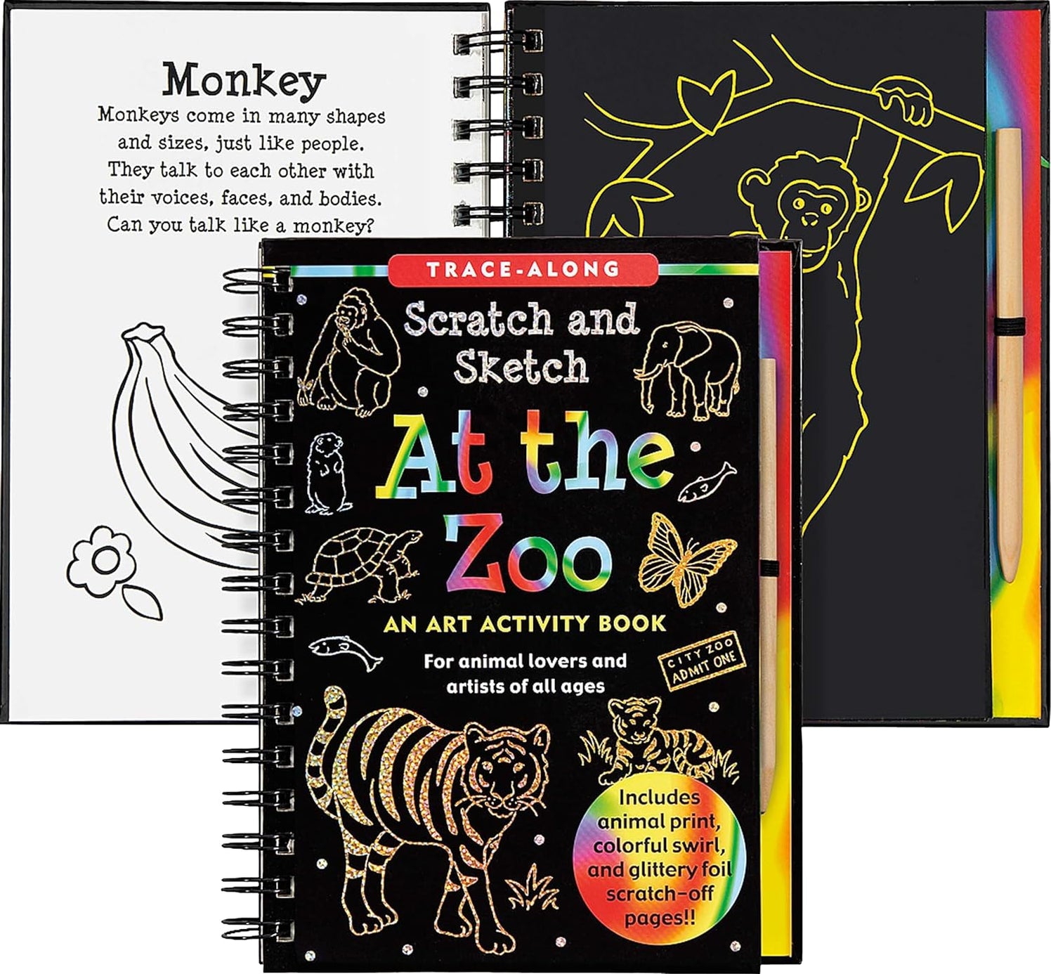 At the Zoo Scratch and Sketch Book — Learning Express Gifts