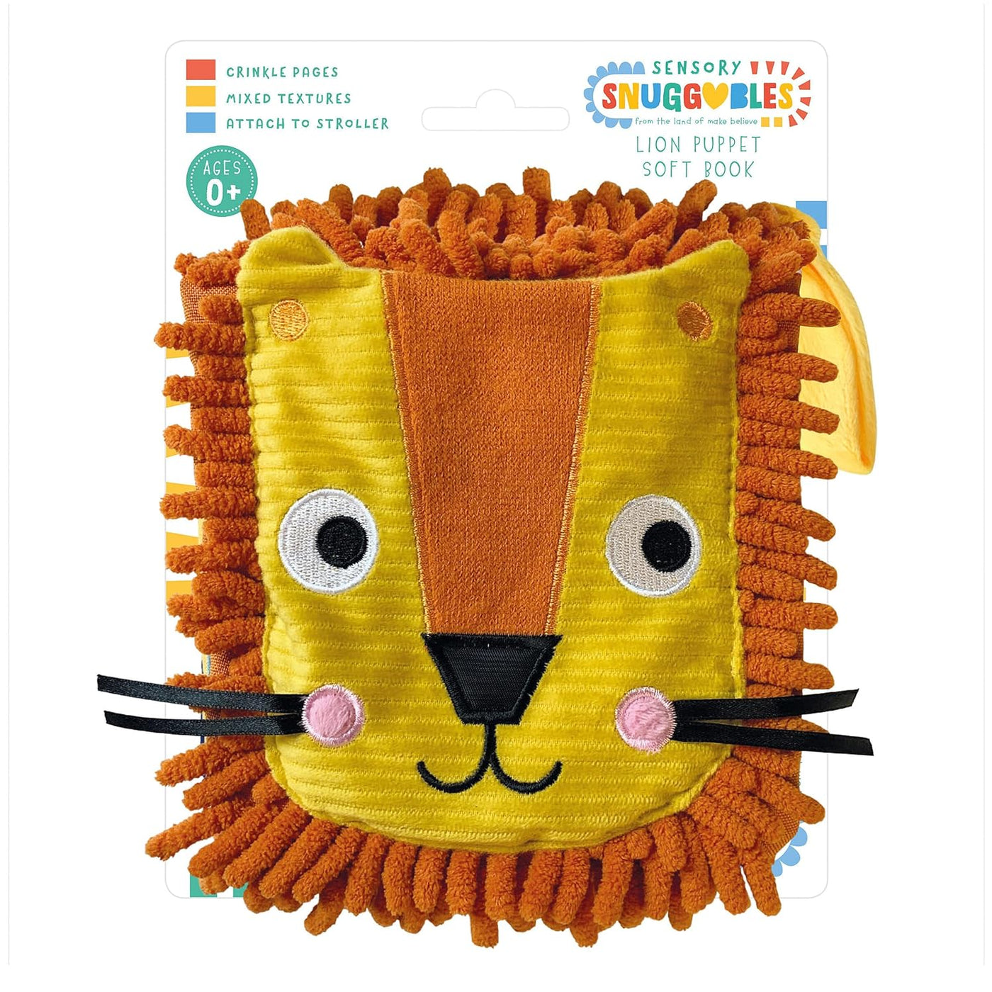 Sensory Snuggables Roar Lion Hand Puppet Cloth Baby Book — Learning ...