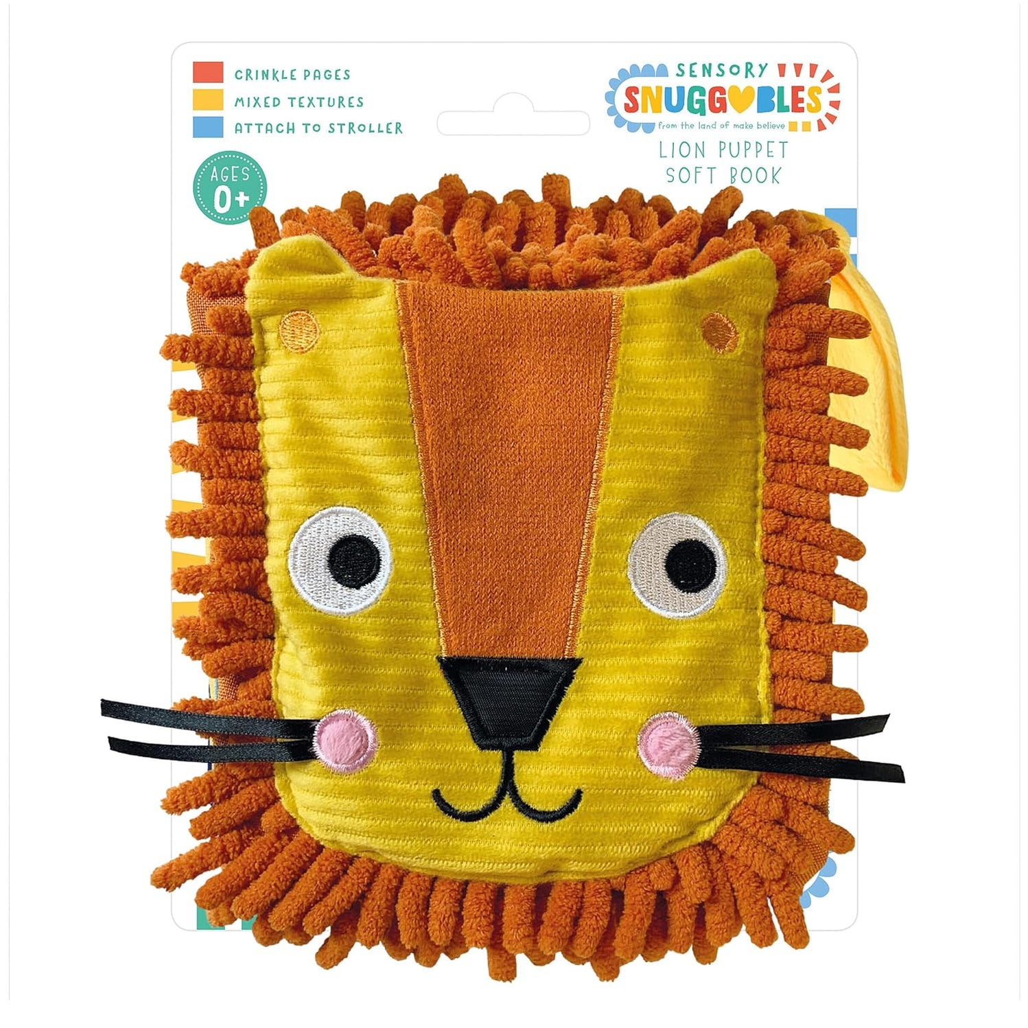 Sensory Snuggables Roar Lion Hand Puppet Cloth Baby Book — Learning ...