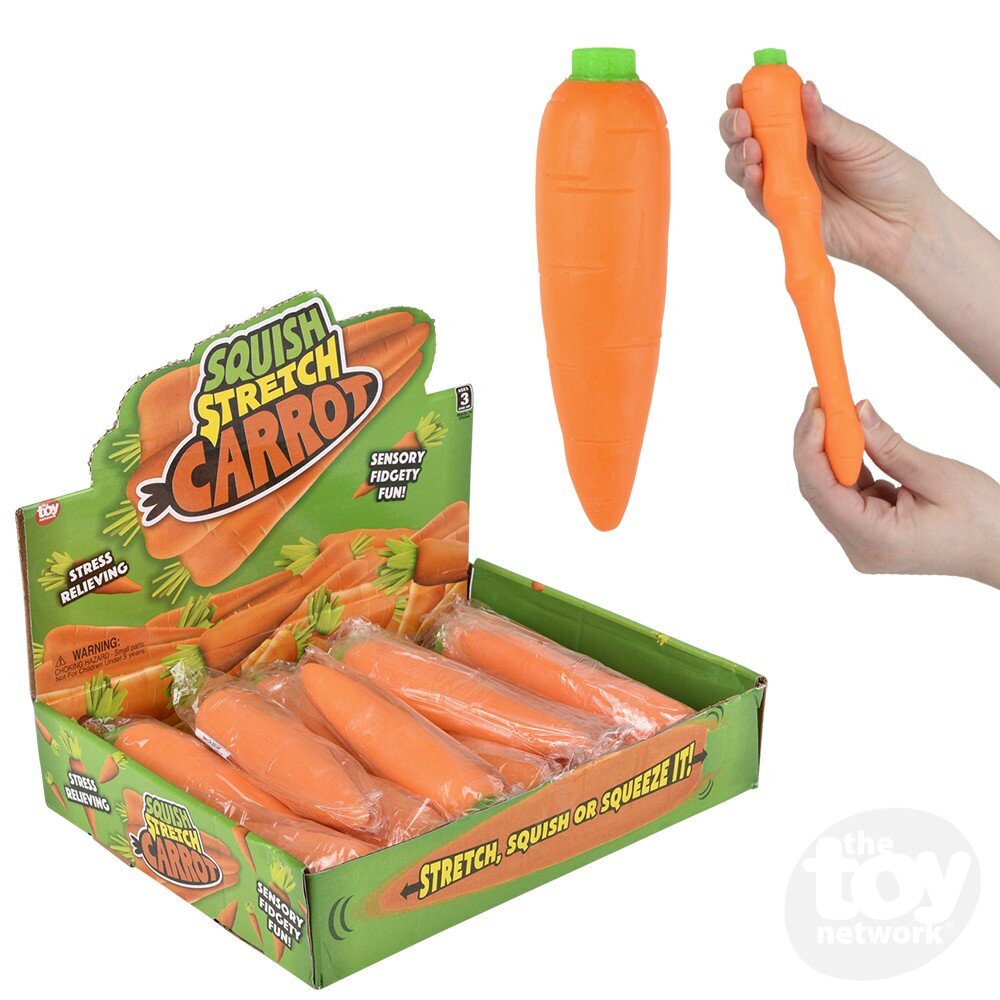 Stretch and Squeeze Carrot 5.5" Fidget Sensory Toy - 12pk — Learning ...