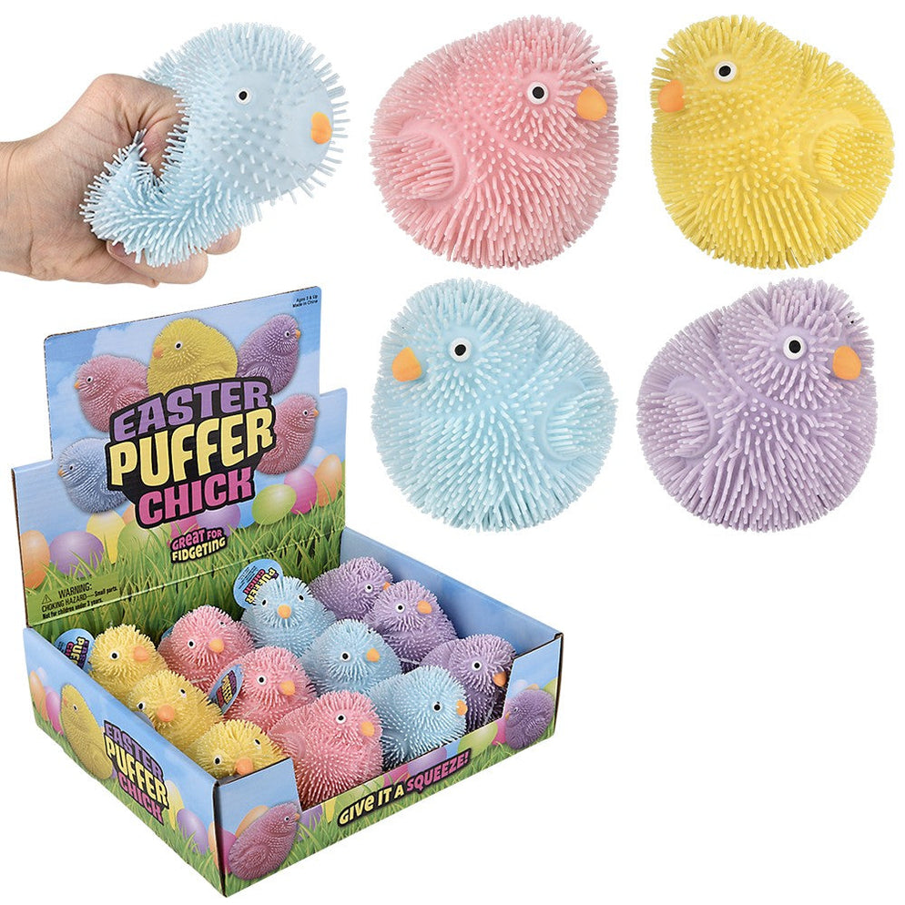 Squishy 3" Puffer Easter Chick Fidget Toy - 12 Pack Display — Learning ...
